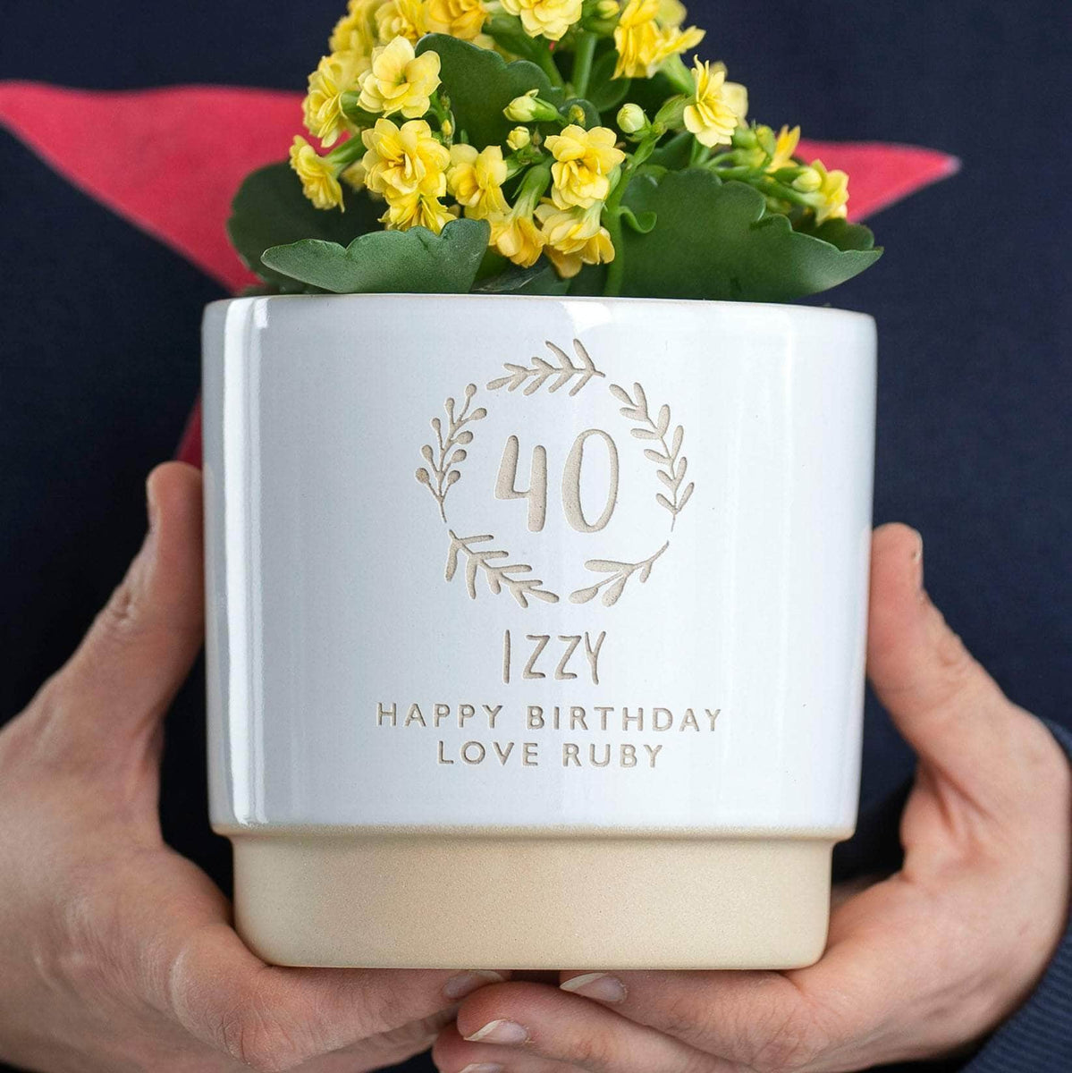 Personalised 40th birthday indoor plant pot - a gorgeous personalised ...