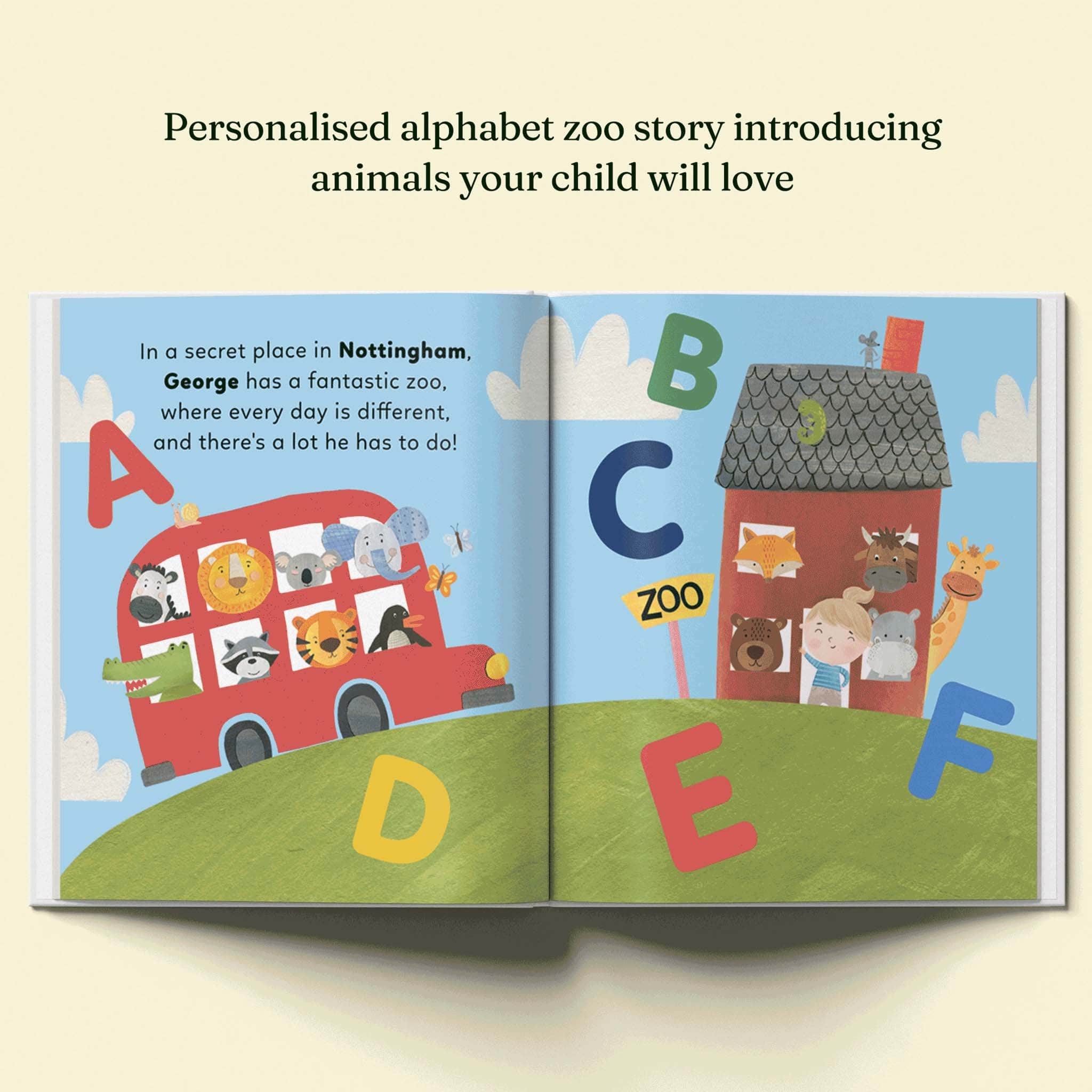 Personalised Alphabet Zoo Story Book – Custom Kids ABC Animal Gift ...