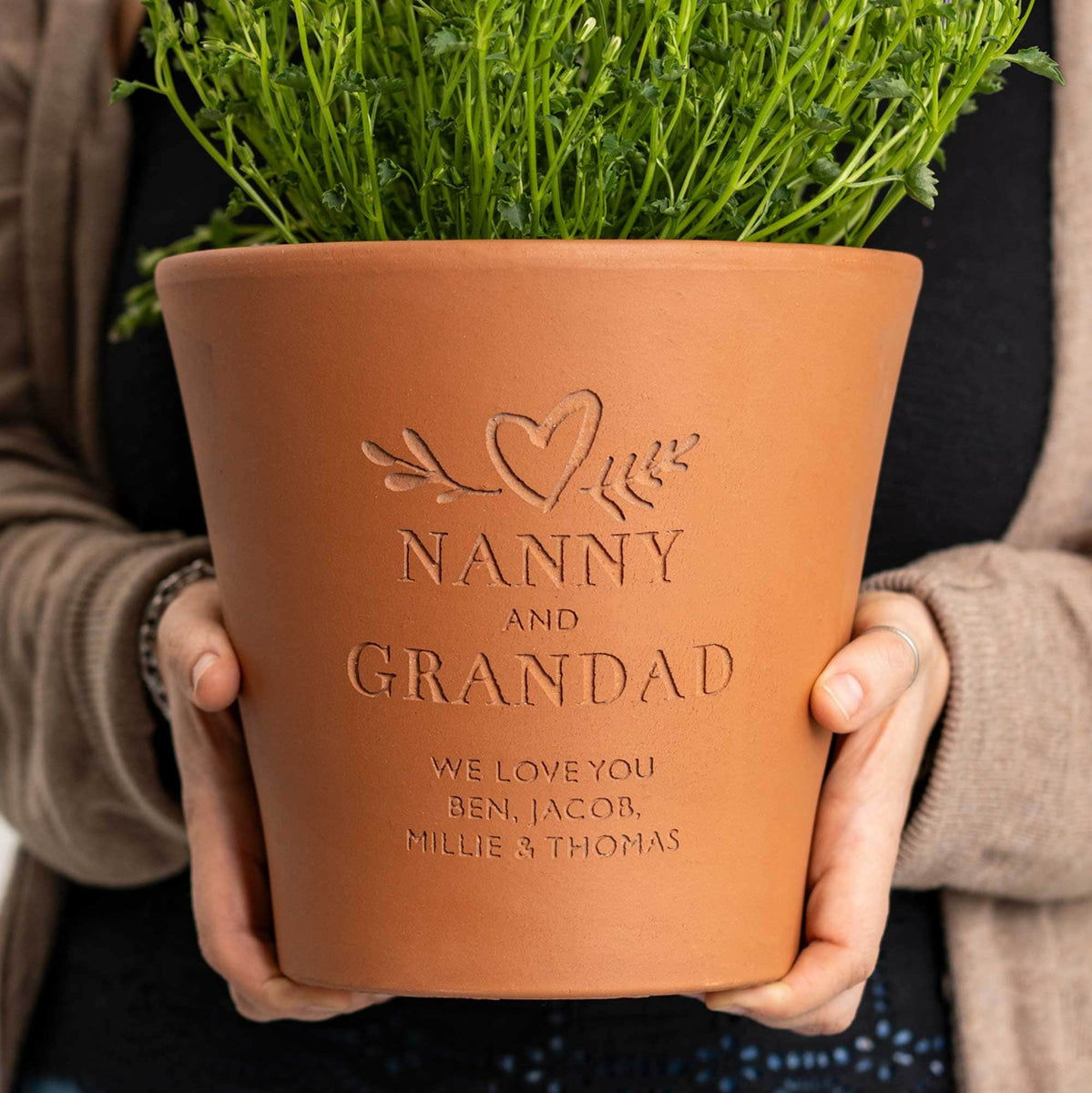 Grandparent Personalised Plant Pot - Gift For Garden Loving ...