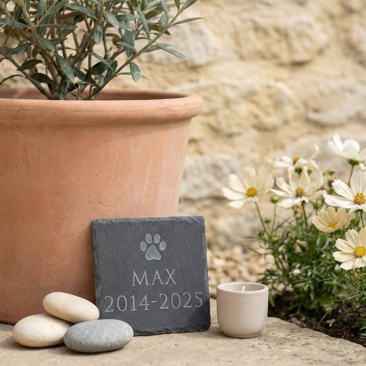 Personalised Pet Slate with Paw Print – Letterfest