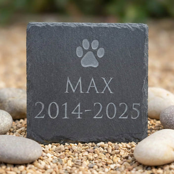 Personalised Pet Slate with Paw Print – Letterfest