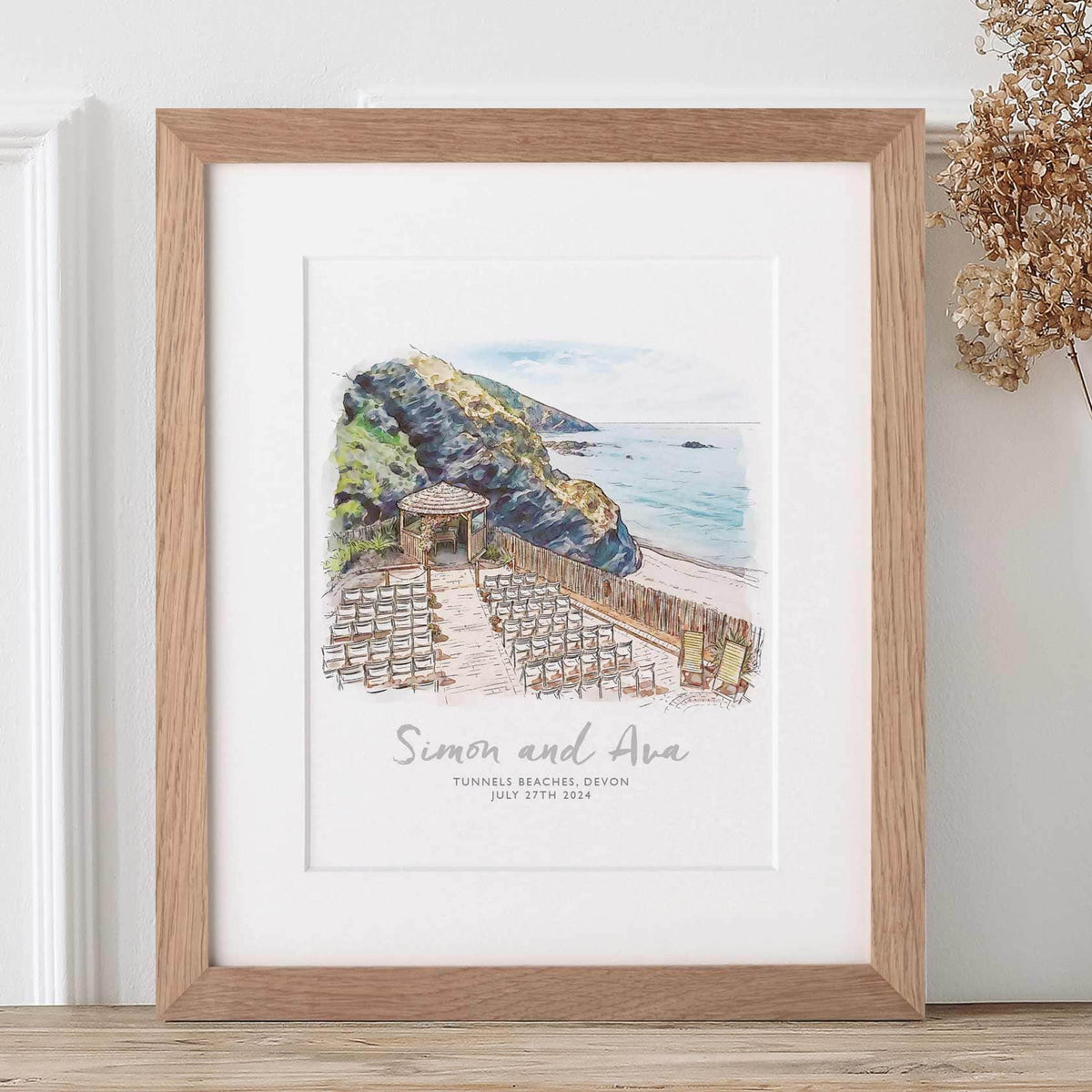 Watercolour Wedding Sketch – Letterfest