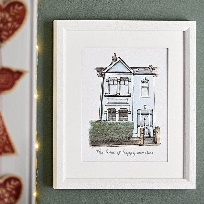 Watercolour House Sketch - Housewarming gift, Personalised Birthday ...