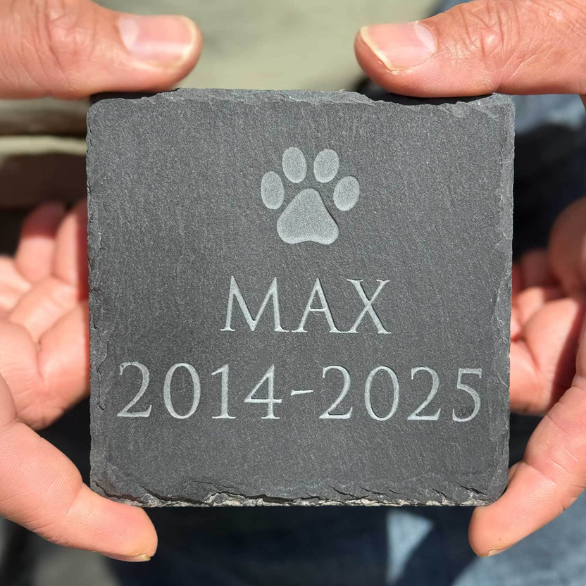 Personalised Pet Slate with Paw Print – Letterfest