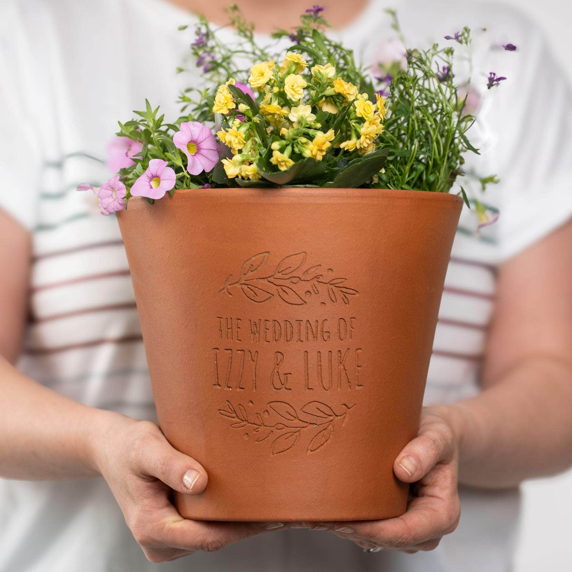 Wedding Personalised Flower Pot - Personalised wedding gift for garden ...