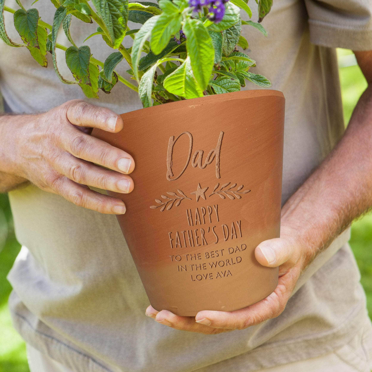 Personalised Flower Plant Pot For Dads - Personalised Father's Day or ...