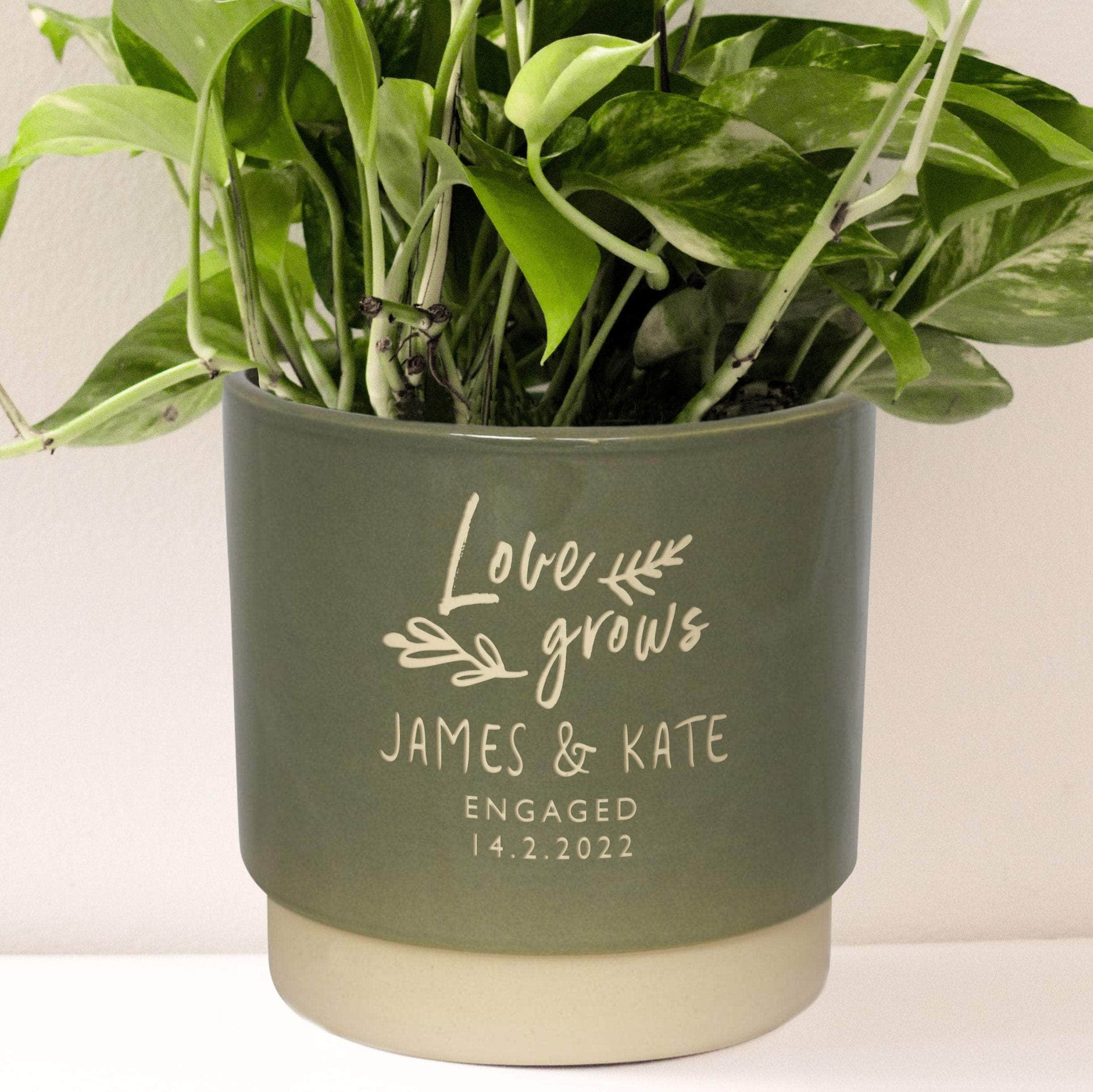 Personalised engagement indoor plant pot - a great gift for the couple ...