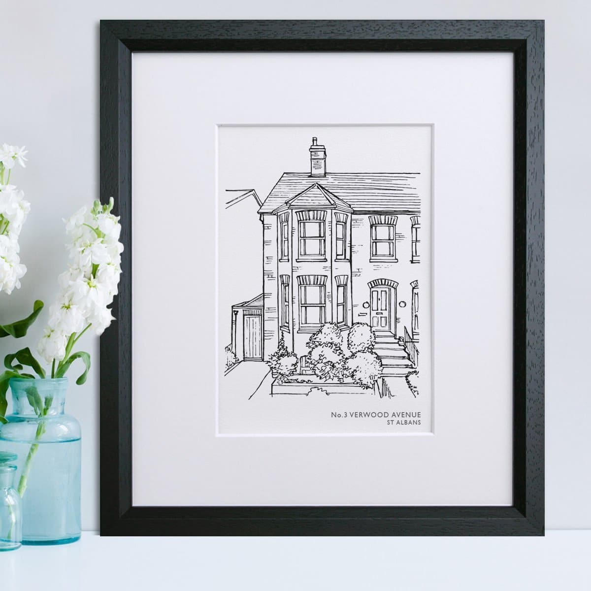 Personalised House Line Illustration - Custom House portrait – Letterfest