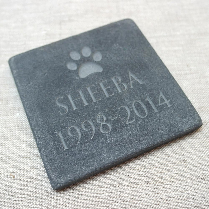 Personalised Pet Slate with Paw Print – Letterfest