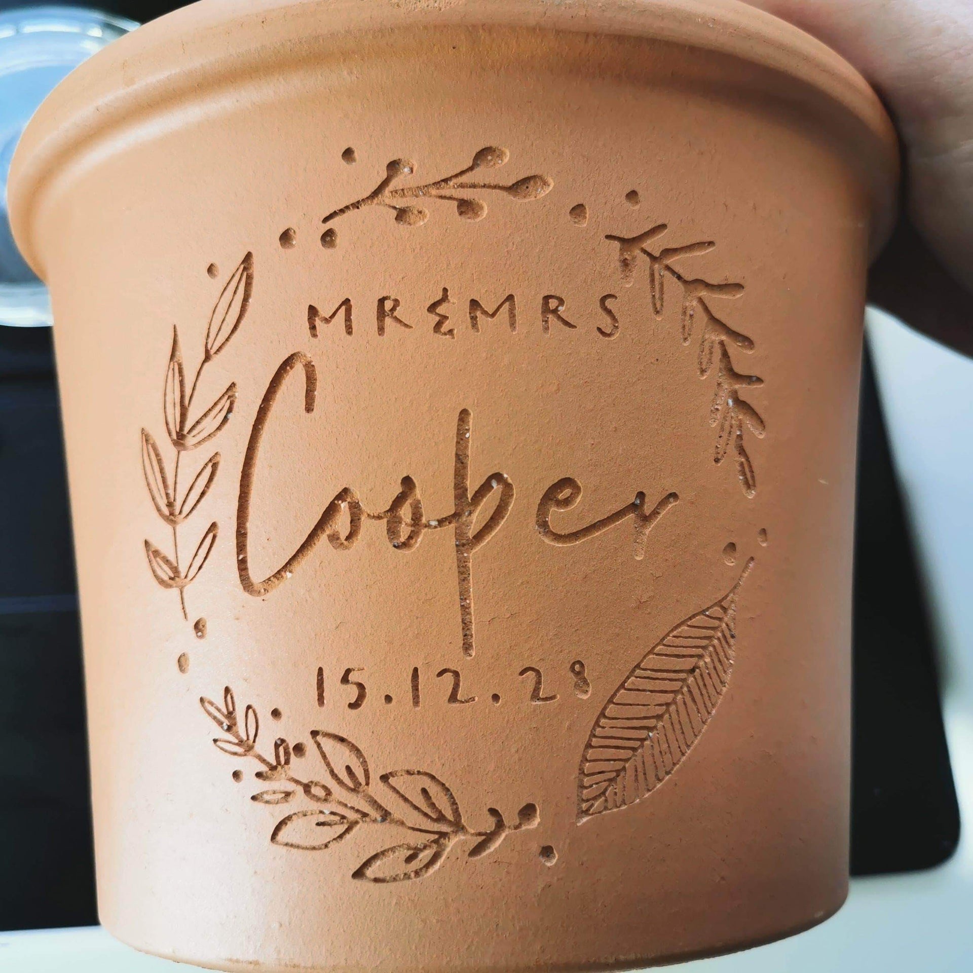 Engraved Handwritten Couples Pot – Letterfest